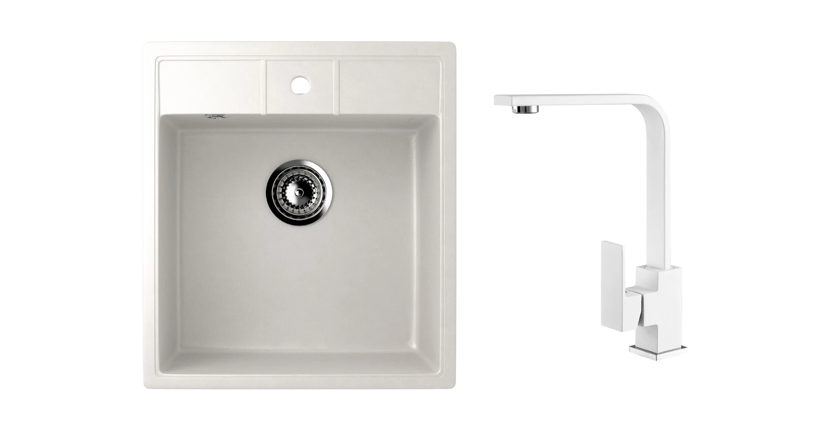 Ulgran és Gamma mosogató csaptelep szett fehér