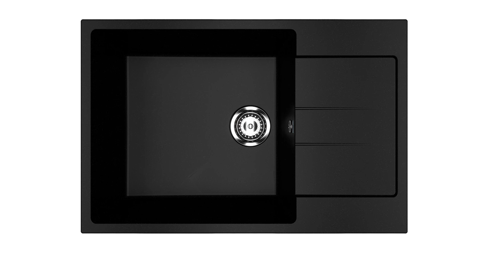 Ulgran U-602 design gránit csepptálcás mosogató - Matt Fekete