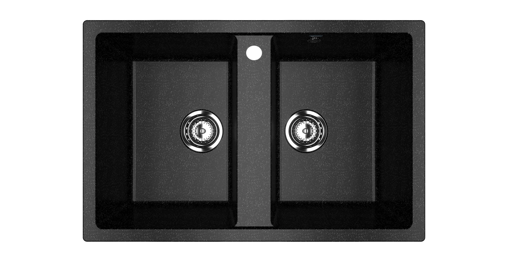 Ulgran U-608 kétmedencés gránit mosogatótálca szemcsés fekete